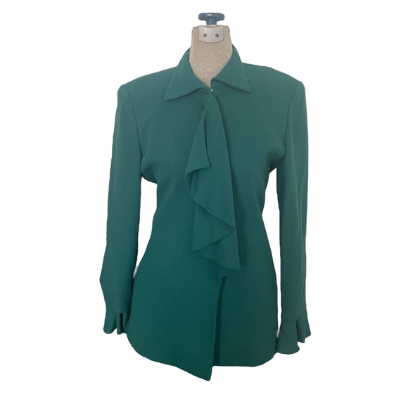 Dior | Jackets & Coats | Vintage 8s Christian Dior Wool Ruffle Jacket ...